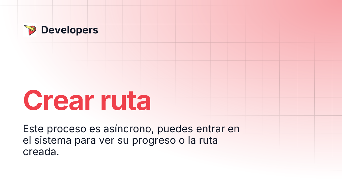 Crear ruta | Developers